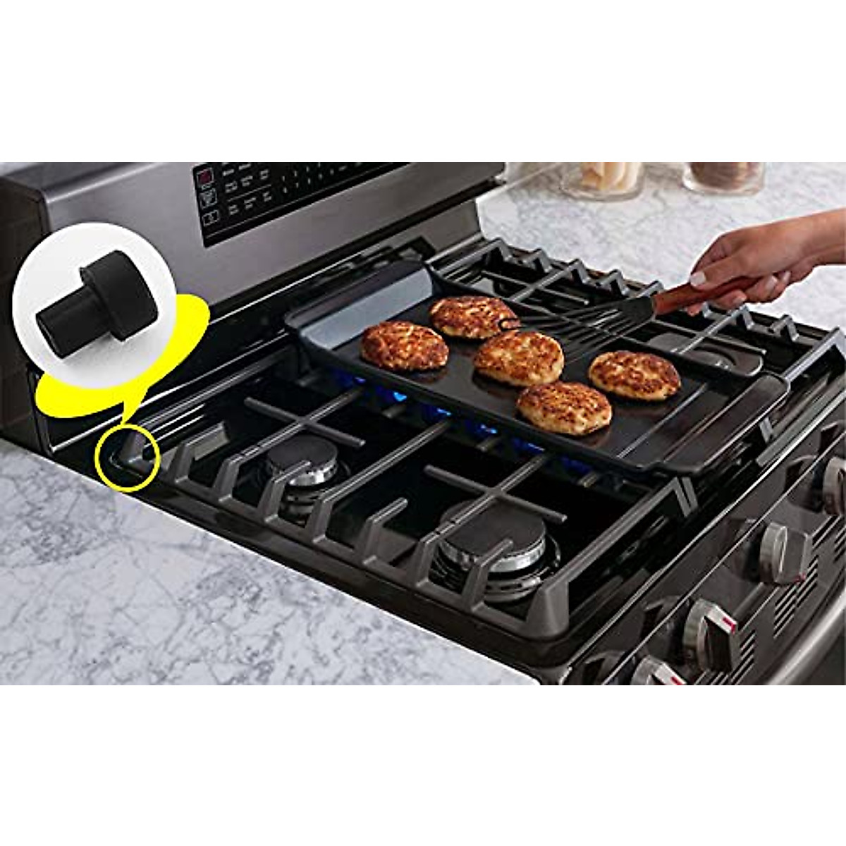 Charbrofire SDA-00189300 W10919249 Rubber Feet for Samsung NX58M6630SS NX58F5500SS NX58R5601SS NX58H5600SS/AA NX58J5600SG NX58J5600SG/AA Whirlpool Grate Rubber Feet HP Gas Stove Parts 14 Packs