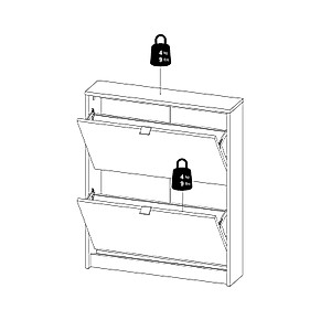 Tvilum, White Bright 2 Drawer Shoe Cabinet