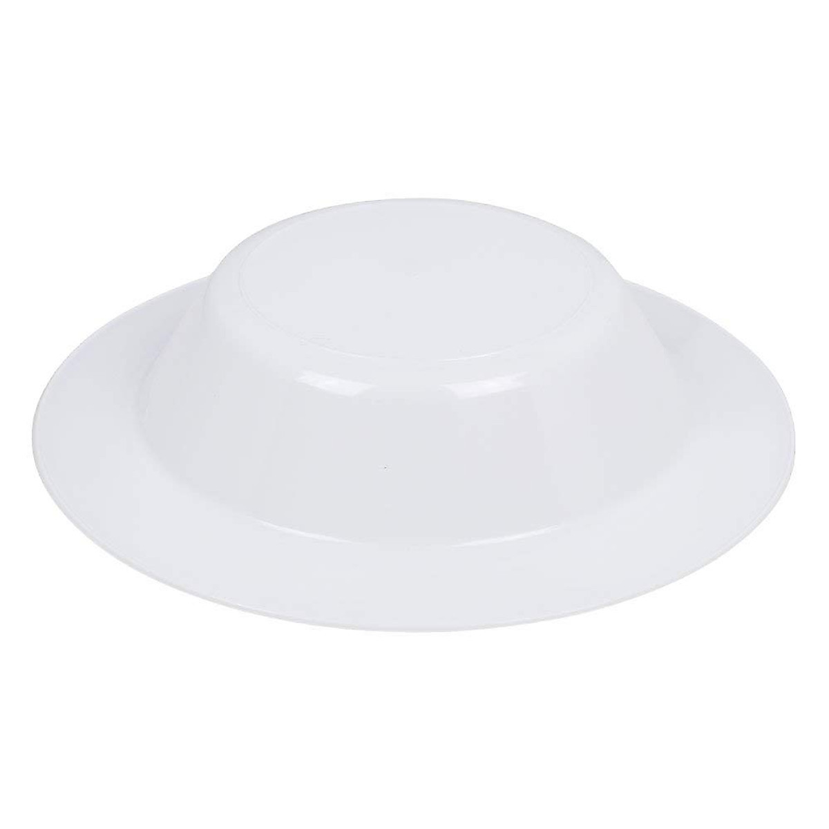 BloominGoods 50 Disposable White Silver Trim Plastic Dessert Bowls | SMALL 6 oz. Premium Heavy Duty Disposable Dinnerware with Real China Design | Safe & Reusable and Great for Parties (50-Pack)