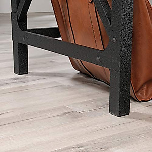 Sauder Steel River L-Shaped Desk, L: 59.84" x W: 57.32" x H: 29.53", Milled Mesquite Finish