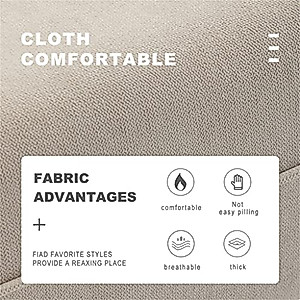 LJMXG Couch Lounge Bed with Wooden Legs, Upholstered Linen Fabric Loveseat Sofa & Armrest Chair for Bedroom