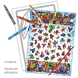 Marvel Super Hero Adventures 128-Page Coloring Book with Paints and Crayons, 47528 Bendon