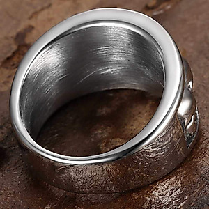 Jude Jewelers Retro Vintage Stainless Steel Gothic Death Skull Skeleton Cocktail Party Biker Statement Halloween Ring (Silver, 10)