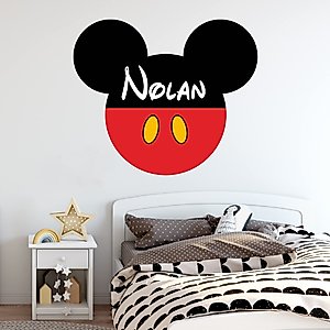 Crew Decals Mouse Name Wall Decal Art Decor 3D Sticker Personalized Kids Mural Poster Gift Room Custom HA26