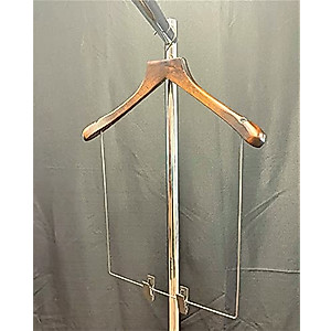 NAHANCO 17” Dark Wood Display Hanger with 16" Drop Bar, Gunmetal Clips - 12/Carton