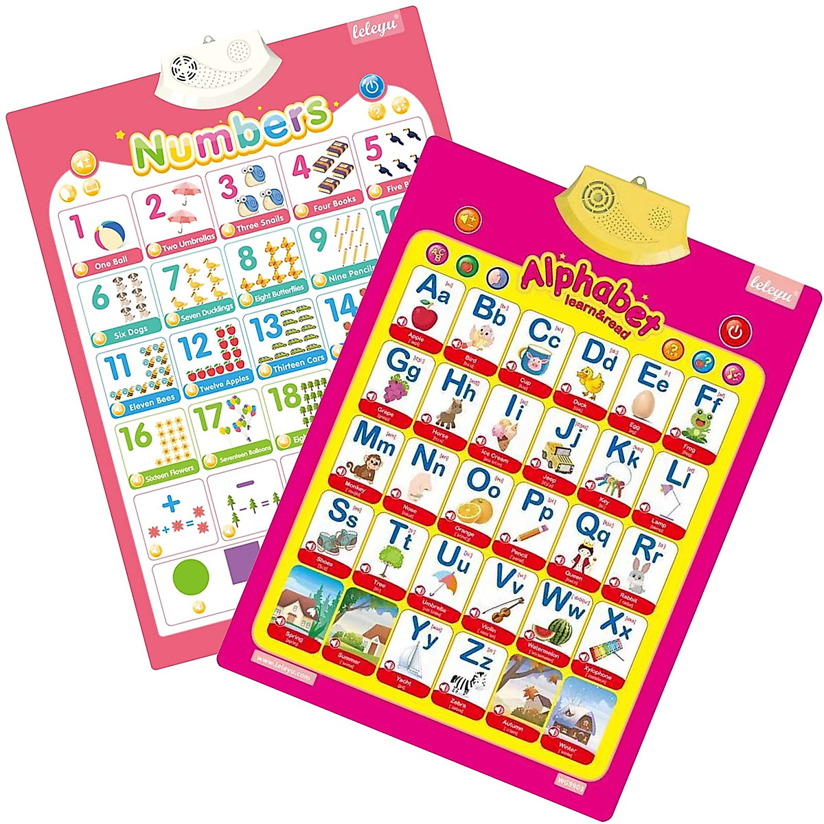 6Pcs Electronic Interactive Alphabet Wall Chart for Kids, ABC Learning for Toddlers,Learning Toys for Toddlers, Talking ABC,123s,Animal,Fruits,Vehicles & Vegetables Poster,Preschool Gifts for Kids