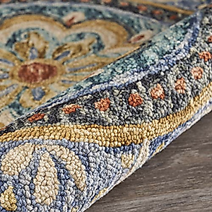 Lr Home Ox Bay Blaze Modern Distressed Floral Virgin Wool Indoor Area Rug