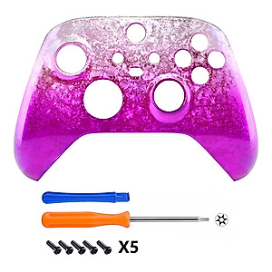 eXtremeRate Custom Shell for Xbox Core Wireless Controller - Revamp Your Gaming Gear - Ice Flake Magenta Replacement Acessories Cover Faceplate for Xbox Series X & S Control [Controller NOT Included]