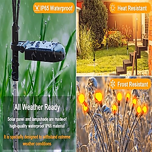 Inscrok Halloween Decorations Outdoor Solar Garden Lights, 5Pack 40LED Swaying Firefly Lights Halloween Pumpkin Lights, Waterproof Solar Halloween Path Lights for Yard/Garden/Lawn/Party Decor