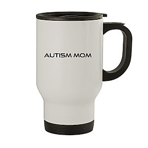Molandra Products Autism Mom - 14oz Stainless Steel Travel Mug, White