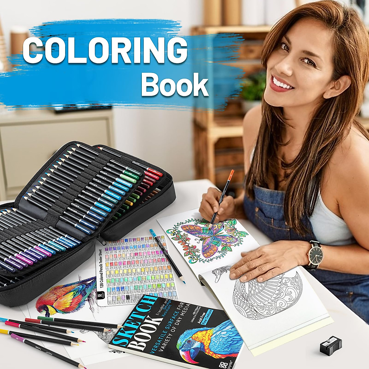 136 Pack Colored Pencils Set - Perfect for Artists & Beginners