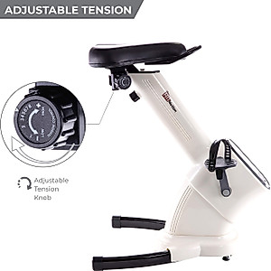 Upright Training X-Bike With Magnetic Resistance - Exercise Cycling Bicycle for Cardiac Aerobic Exercise, White - Keep Fit at Work or Home - 8 gears - Digital Display - Arm Rest - Non-Slip Pedals