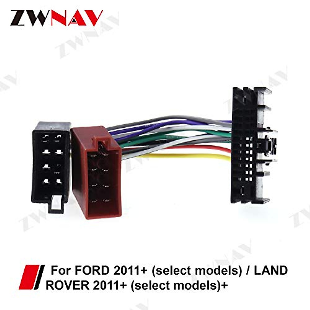ZWNAV ISO Car Radio Wire Cable Wiring Harness Stereo Adapter Connector Adaptor Plug Power and Loudspeaker Fit for Ford 2011+ (Select Models), for Land Rover 2011+ (Select Models)