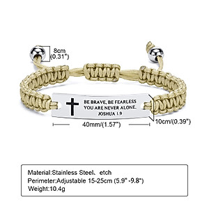 Confirmation Christian Gifts for Women - Jesus Bracelets Gifts Birthday Graduation Christian Easter Gifts for Daughter Son Teens Inspirational Rope Religious Jewelry with Bible Verse