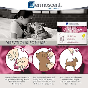 Dermoscent ATOP 7 spot-on - Dogs and Cats Up to 22lbs - Soothing Care for Sensitive, Dry and Itchy Skin or Allergy Prone Skin - Natural Ingredients - 4 pipettes