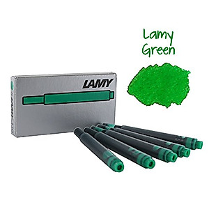 Lamy Fountain Pen Ink Cartridges, Green Ink, Pack of 20 (LT10GR)