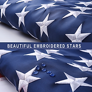 VICDRIA American Flag 3x5 Outside, Polyester US Flags for Outdoor Indoor, Heavy Duty Durable, Deluxe Embroidered Stars, Brass Grommets, Sewn Stripes, Vivid Color, Fade Resistant and waterproof