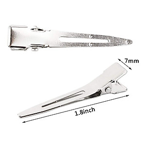 50 Pcs Alligator Curl Clips, Bantoye 1.8 Inch Single Prong Clips Hair Accessories for Hair Styling, Hair Coloring, Silver