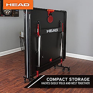 HEAD Summit USA Indoor Table Tennis Table, Competition Grade Net, 10 Minute Easy Set Up – Ping Pong Table with Playback Mode