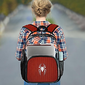 Yzrwebo Spiders Pattern Heavy Duty Clear Backpack Geometric Large See Through Backpacks PVC Transparent Backpack Clear Bag for Women Men Security Stadium Work Travel Events Concert