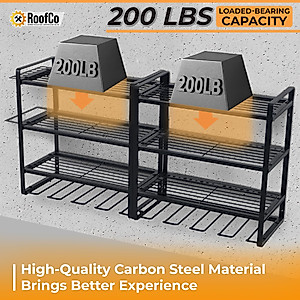 ROOFCO Power Tool Organizer, 8 Drill Holder Wall Mount and 4 Layers Storage Rack for Garage Organization, Shed, Workshop, Pegboard with Plier/Hammer Holder-Heavy Duty Carbon Steel-200 LBS Capacity