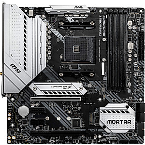 MSI MAG B550M Mortar WiFi Gaming Motherboard (AMD AM4, DDR4, PCIe 4.0, SATA 6Gb/s, M.2, USB 3.2 Gen 2, AX Wi-Fi 6, HDMI/DP, Micro-ATX, AMD Ryzen 5000 Series Processors)