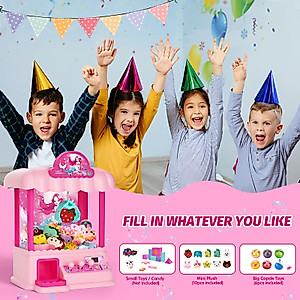 UNIH Claw Machine for Kids, Mini Vending Machines Candy Prize Dispenser Toy, Arcade Game Machine with Lights & Adjustable Sound, Christmas Birthday Gift Toys for Girls Kids Age 3 4 5 6 7 8 Years Old