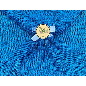 Nature by EJN - Net Bath Sponge, Customized N1 Weave, Long, NKN Naturals, Skin Exfoliation, African, Porous, Stretches to Approximately 49" (Sea Blue)