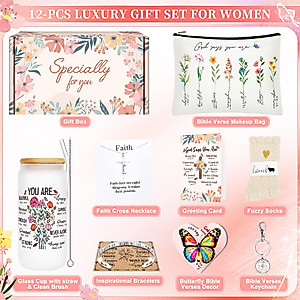 12PCS Christian Gifts for Women Faith,Inspirational Gifts for Women,Christian Birthday Gifts,Spiritual Religious Gifts, Get Well Soon Gifts for Mom,Friends,Sister,Wife,Girlfriends