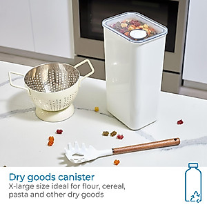 iDesign Recycled Plastic XL Dry Goods Kitchen Canister with Airtight Lid – 6.34" L x 4.79” W x 11.68” H, White