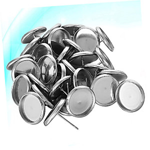 Anneome 80pcs Ear Stud Bezel Post Back Earrings Blank Safety Pin Earrings Stud Earring Posts Earring Bezel Setting Stud Earring Backs Flat Earring Post DIY Earring Base Not Baffle