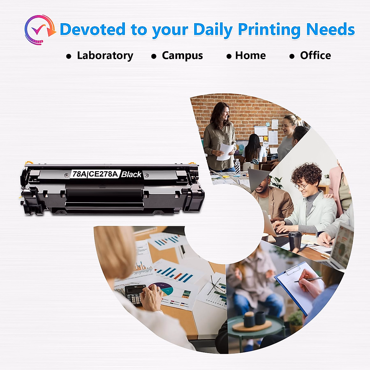 78A Black Toner Cartridge 4 Pack (with Chip) | Replacement for HP 78A Toner Cartridge Compatible with Laser Pro P1606dn, P1606, P1566, P1560; M1536dnf, M1537dnf, M1538dnf, M1530 MFP Printer | CE278A