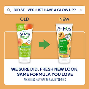 St. Ives Fresh Skin Apricot Face Scrub, Deep Exfoliator Skin Care for Clean, Glowing Skin, Oil-free Facial Scrub Made with 100% Natural Exfoliants, 6 oz, 4 Pack