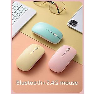 kaitesi Keyboard Case Mouse for iPad 10th Generation 2022 Keyboard Case Cute Round Keys Detachable Bluetooth Keyboard Slim Smart Cover,Dark Pink