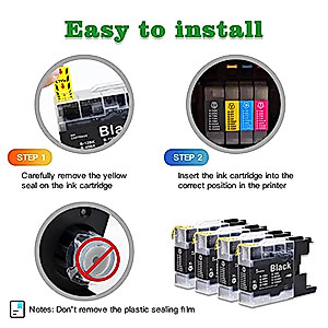 GREENARK Compatible Ink Cartridge Replacement for Brother LC75 LC71 Black LC71BK LC75BK Ink Cartridges Use for Brother MFC-J280W, J425W, J430W, J435W, J5910DW, J625DW, J6510DW, J825DW, J835DW Printer