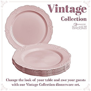 VINTAGE COLLECTION TABLEWARE, 10 Dinner Plates, Blush