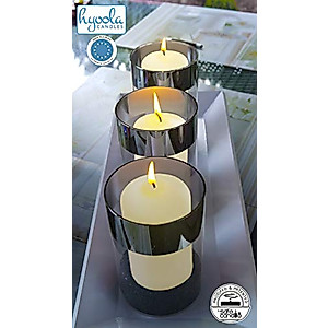 HYOOLA Ivory Pillar Candles 2-inch x 4-inch - 24 Pack Unscented Bulk Pillar Candles - European Made