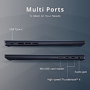 asus Zenbook S 13 Flip 2-in-1 Laptop, 13.3'' 2.8K Touchscreen, Intel Core i7-1260P, 16GB LPDDR5, 1TB SSD, Intel Iris Xe Graphics, Backlit Keyboard, FHD Camera, WiFi 6E, Win 11, Blue, 32GB USB Card