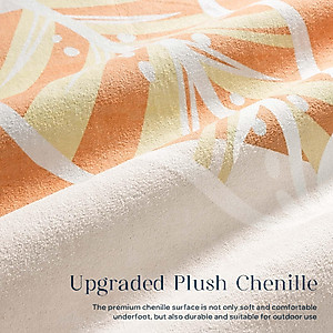 Phantoscope 5'x7' Illustration Collection Area Rug, Washable Living Room Rug Non-Slip, Low-Pile Abstract Plant Painting Carpet for Bedroom Dining Room Office Indoor Outdoor Printed Rug, Beige