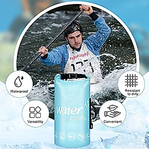 Lewtemi 3 Pieces Waterproof Dry Bag 5L Roll Top Transparent Dry Storage Bag Backpack Lightweight Dry Pack for Men Women Travel Swimming Boating Kayaking Camping Beach Fishing Surfing