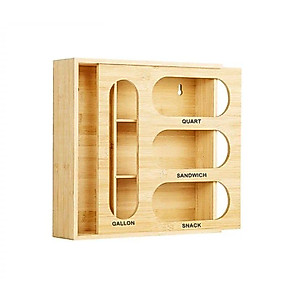 Bag Storage Organizer, Kitchen Drawer Organizer, Bag Storage, Gallon Quart Sandwich Snack Bag Holder, 12x12x3'' (VS1031406008)