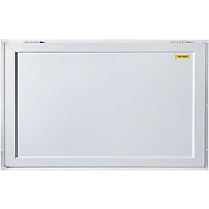 VEVOR Concession Window 60 x 36 inch, Aluminum Alloy Food Truck Service Window with 4 Horizontal Sliding Screen Windows & Awning Door & Drag Hook, Serving Window for Food Trucks Concession Trailers