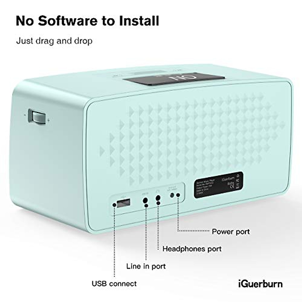 iGuerburn Upgraded 16GB Simple Music MP3 Player Dementia Products Gifts for People with Dementia Patients Alzheimers Easy Music Box for Elderly Seniors 9.4 x 4.9 x 4.7 inches (Blue)