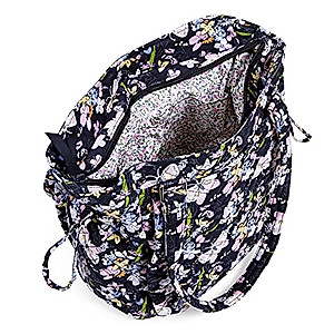 Vera Bradley Women's Cotton Glenna Satchel Purse, Bloom Boom Navy - Recycled Cotton, One Size