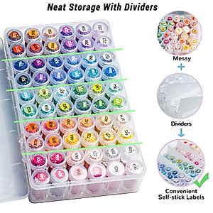 Diamond Painting Storage Containers, 1 Pack 60 Grids Bead Organizer and Diamond Painting Labels, Bead Organizers and Storage for Diamond Painting Accessories, Diamond Art Storage, Diamond Dots Storage