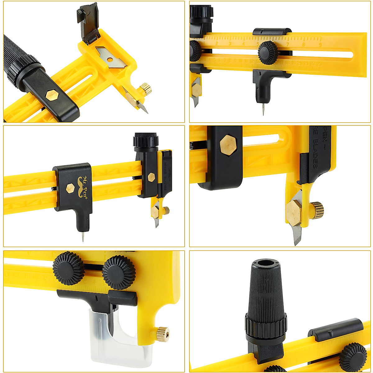 Mr. Pen- Compass Circle Cutter, 6.25In, Circle Cutter, Fabric Circle Cutter, Circle Cutter for Paper Crafts, Compass Cutter, Circular Cutter, Cutting Compass, Circle Cutter for Fabric