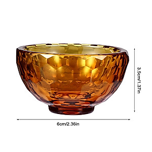 IMIKEYA 4pcs Tibetan Buddhist Water Offering Bowl Crystal Holy Water Bowl Religion Container Glass Buddha Cup Mini Votive Tealight Holder for Yoga Meditation Altar Buddhist