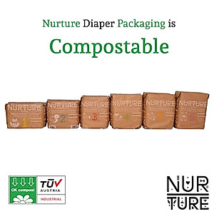 Nurture Diapers by BioBag, Size 4 (15-31 pounds), 78 Premium Quality Baby Diapers, Chemical Free, Ultra Absorbent, Eco Friendly, Hypoallergenic