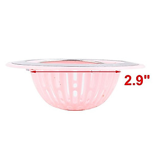 uxcell Plastic Household Kitchen Round Basin Sink Residue Stopper Strainer 2pcs Pink