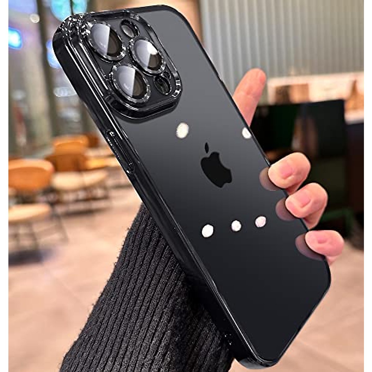 for iPhone 14 Pro Max Case 𝟮𝟬𝟮𝟯 𝗡𝗘𝗪 with Full Camera Protection, [Far Beyond Official Color] [Military Grade Drop Tested] Metallic Glossy Clear Case Designed for Women Men 6.7”, Phantom Black